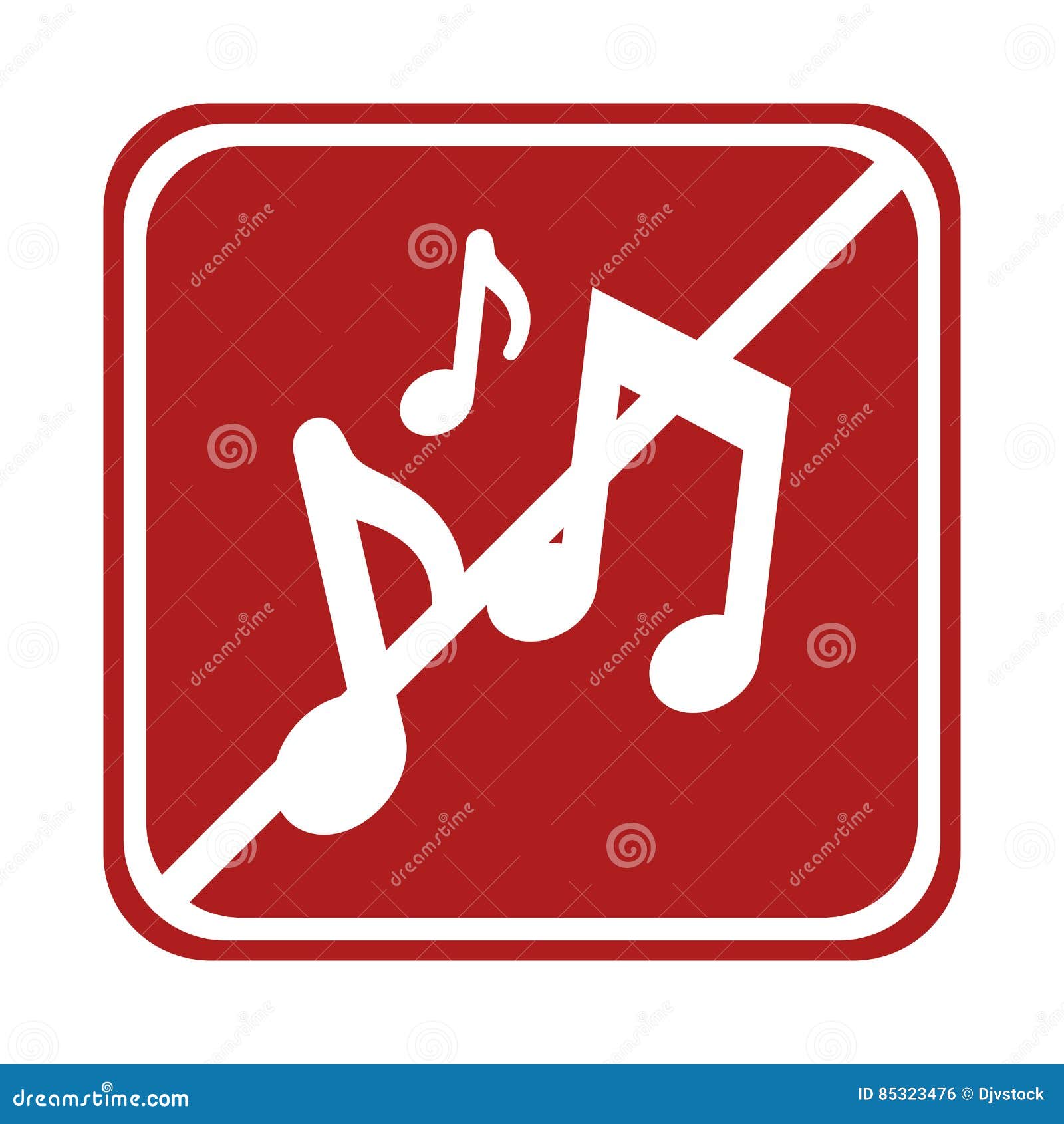 Restricted Music Notes Composite Square Sign Stock Illustration ...
