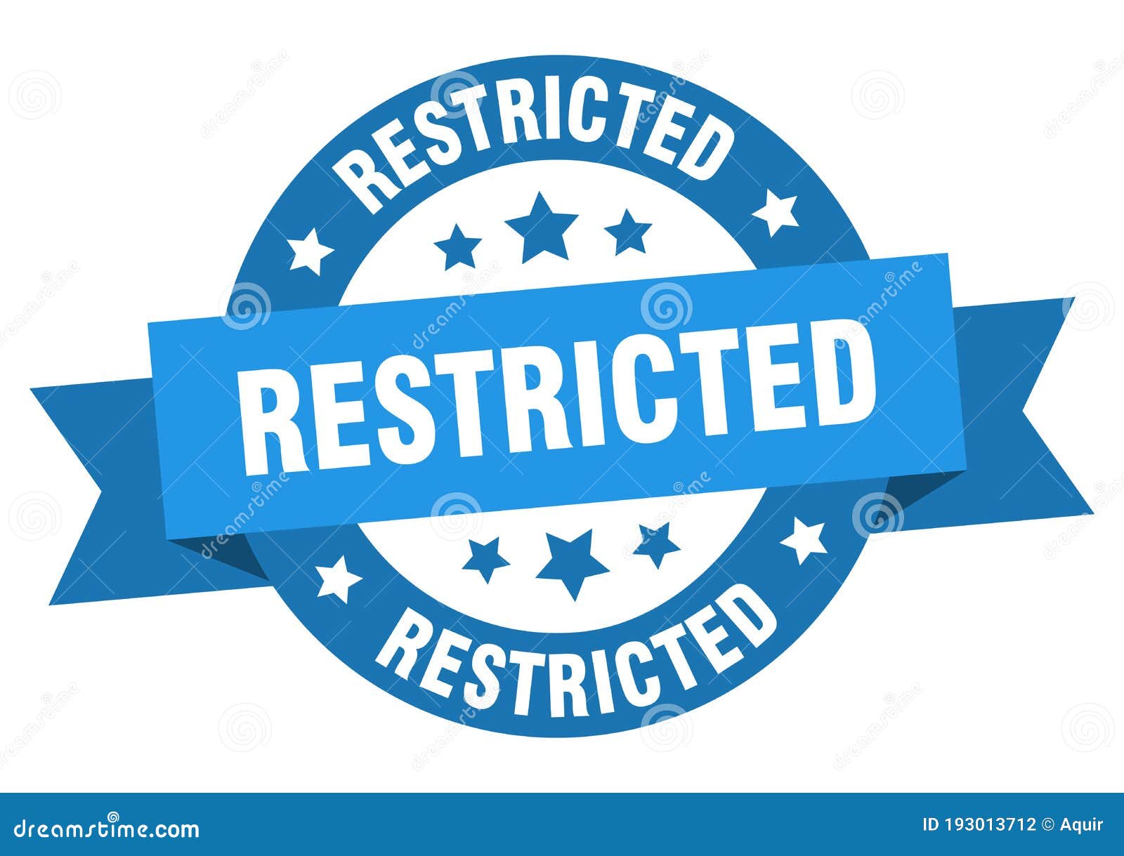 Restricted Round Ribbon Isolated Label. Restricted Sign Stock Vector ...