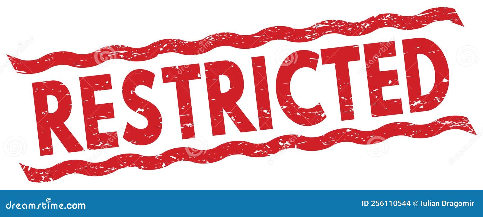 RESTRICTED Text on Red Lines Stamp Sign Stock Illustration ...