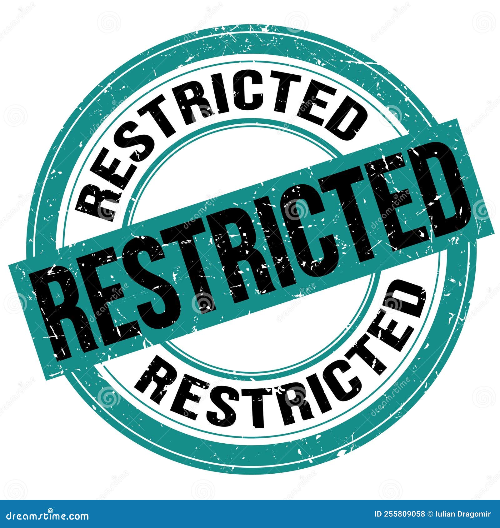RESTRICTED Text Written on Blue-black Round Stamp Sign Stock ...