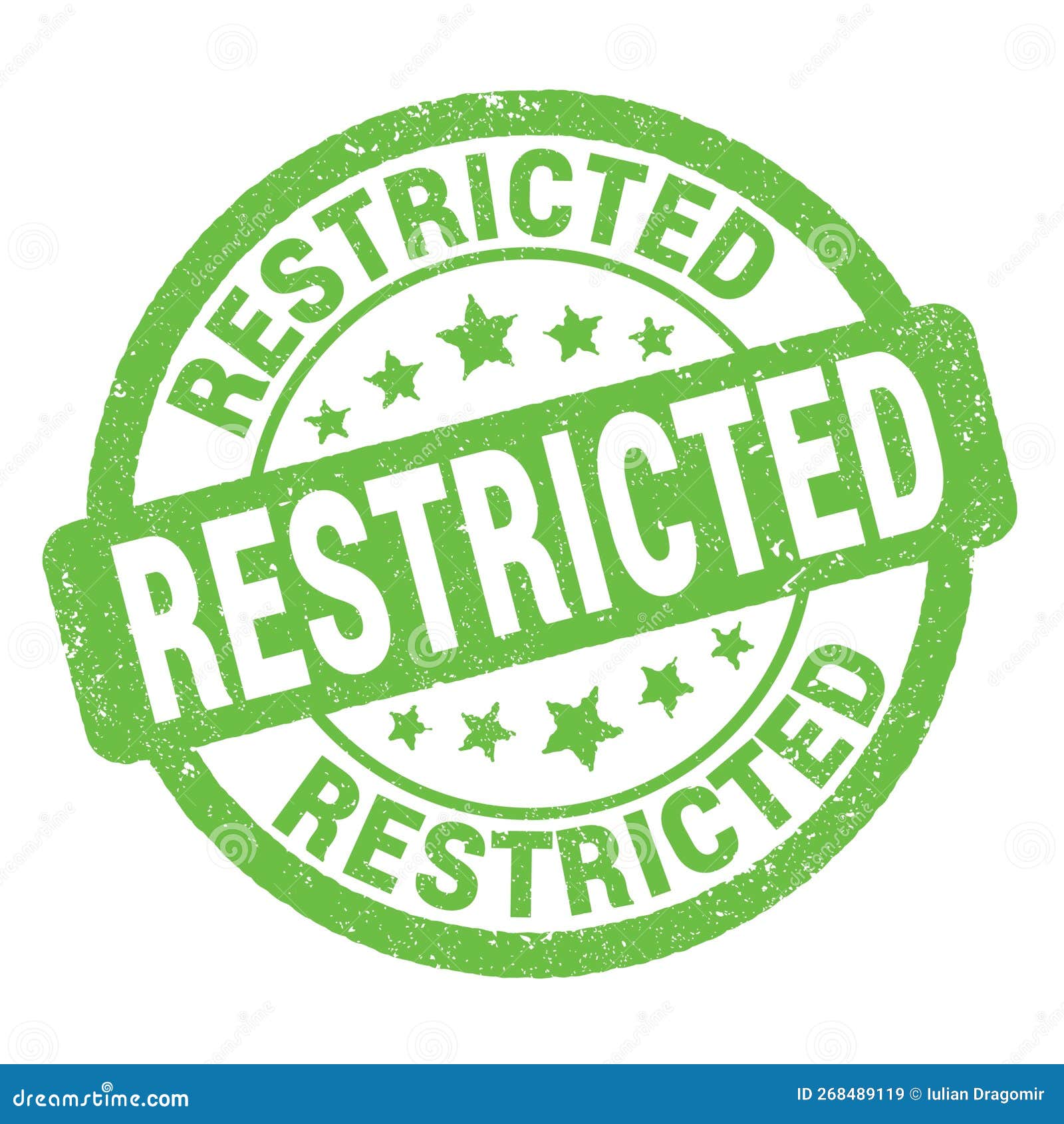 RESTRICTED Text Written on Green Round Stamp Sign Stock Illustration ...