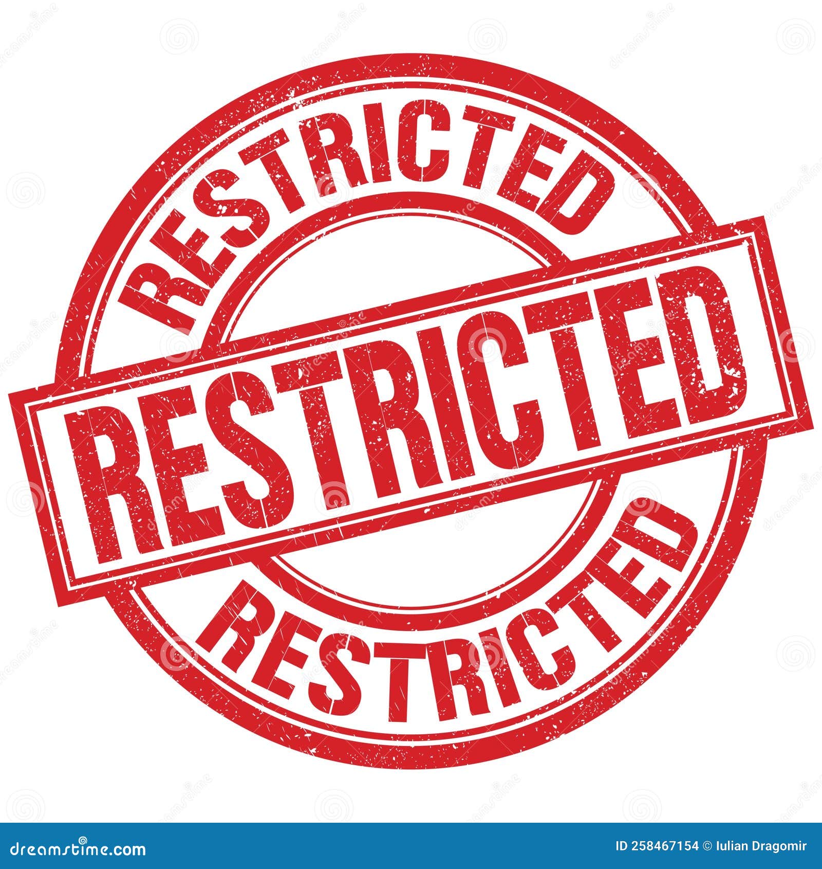 RESTRICTED Written Word on Red Stamp Sign Stock Illustration ...