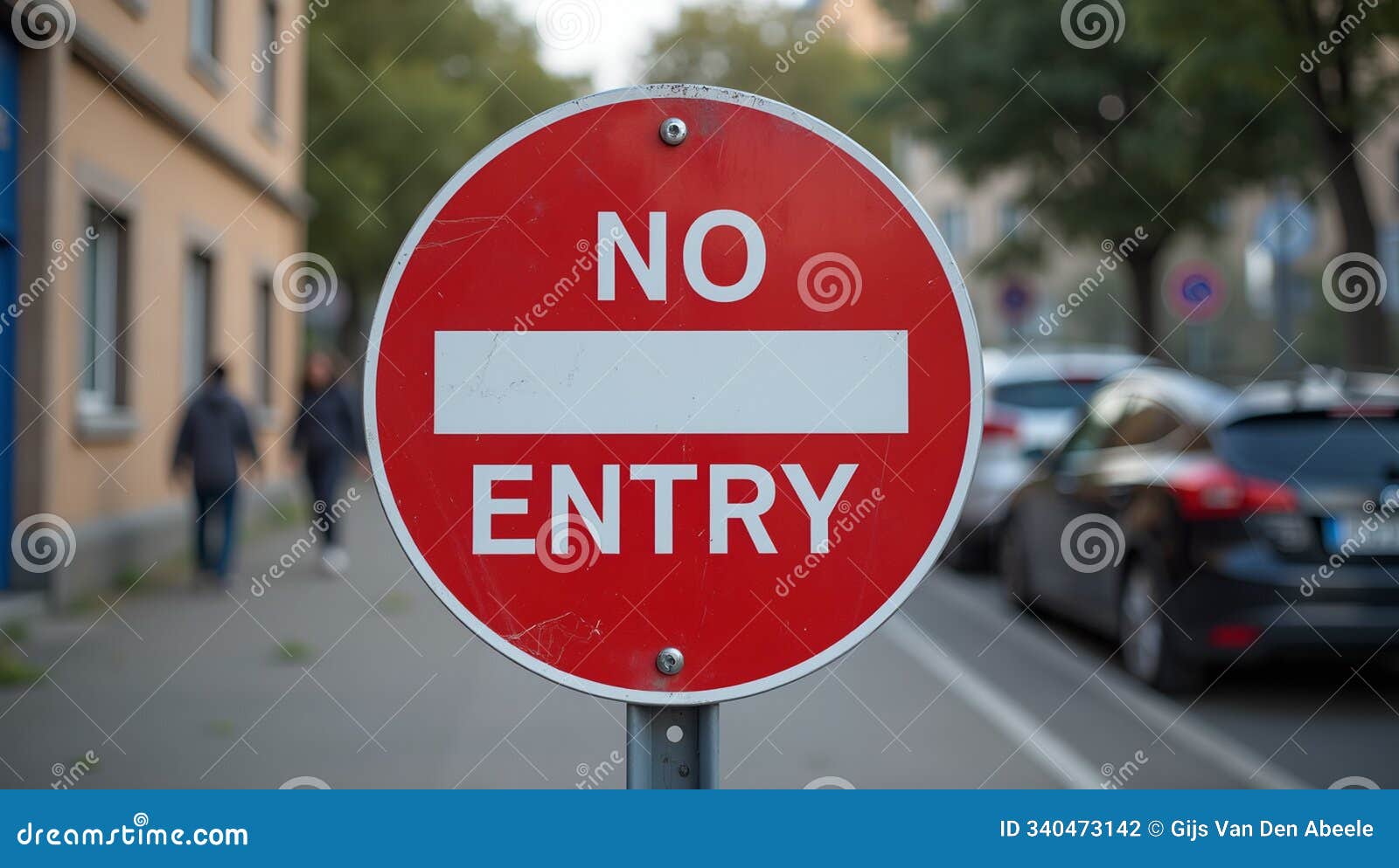 Restricted Zone No Entry Sign With Barrier In Background Royalty-Free ...