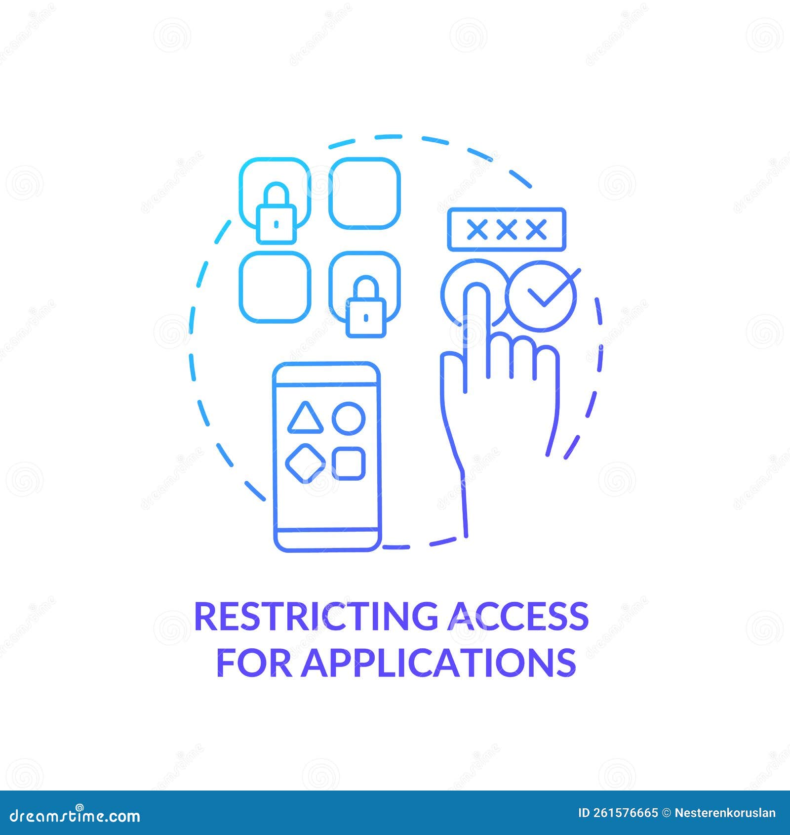 Restricting Access for Applications Blue Gradient Concept Icon Stock ...