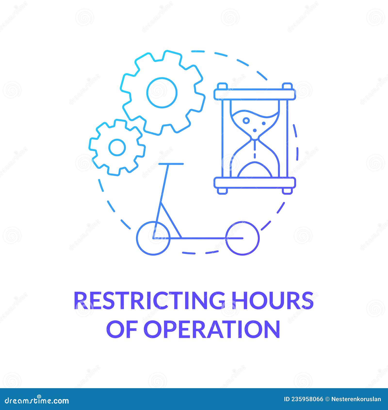 Restricting Hours of Operation Blue Gradient Concept Icon Stock Vector ...