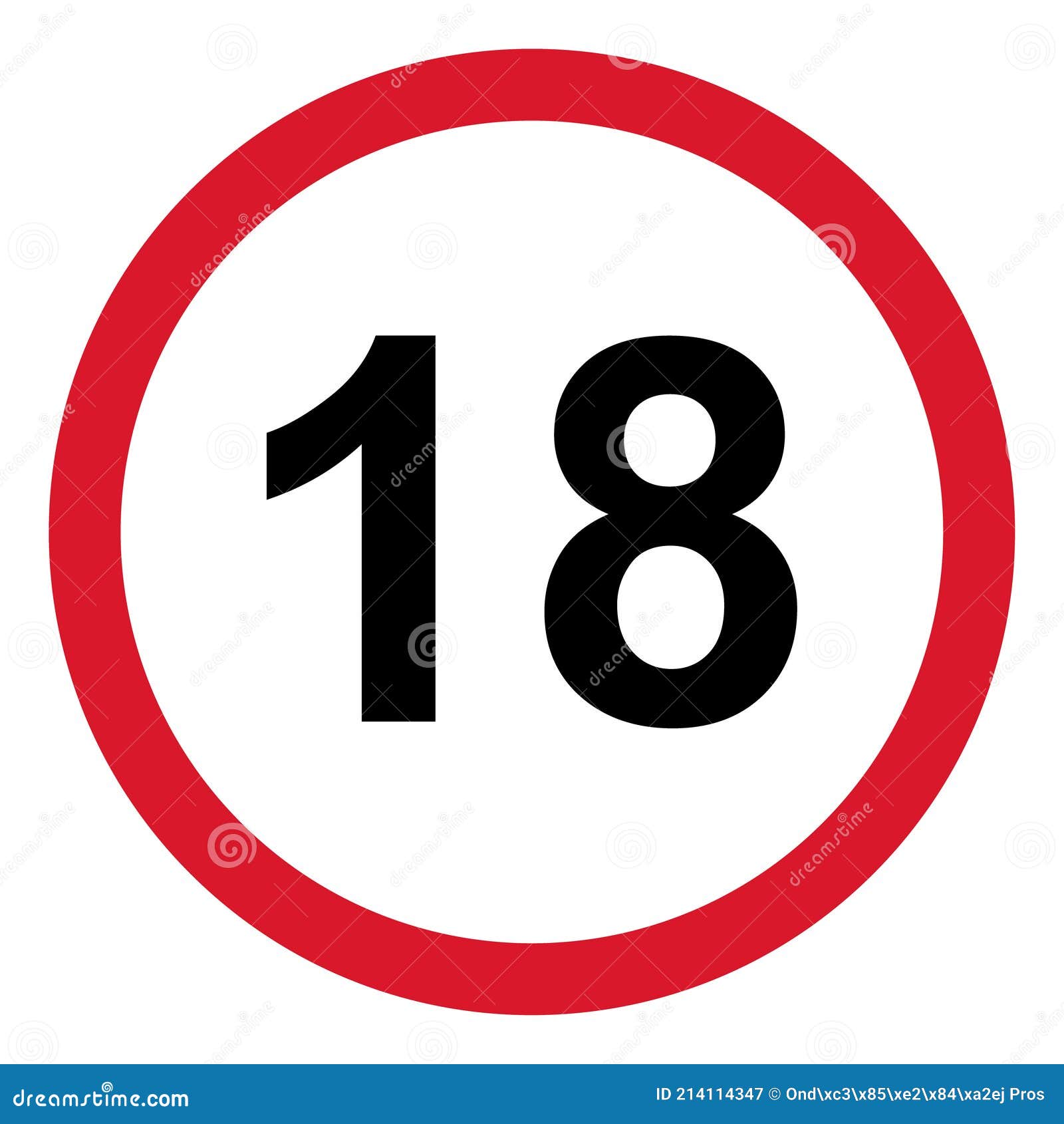 18 Restriction Flat Sign Isolated on White Background. Age Limit Symbol ... 18 Restriction Flat Sign Isolated on White Background. Age Limit Symbol ...