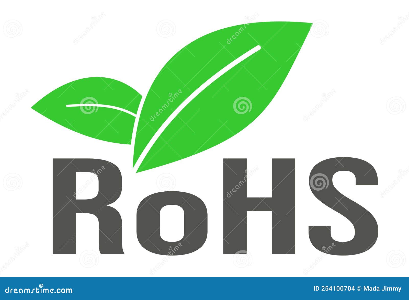 Restriction of Hazardous Substances Directive RoHS Icon with Leaf and ...