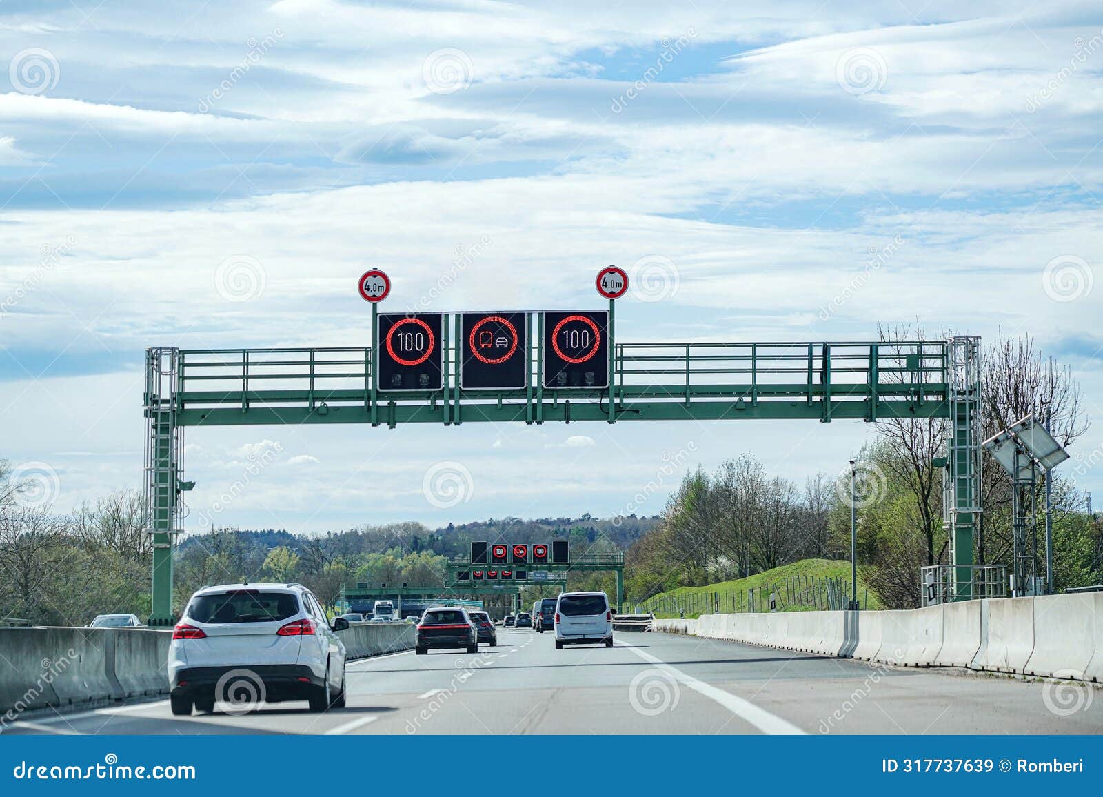 Restriction Signs on Motorways. Automotive Industry Stock Image - Image ...