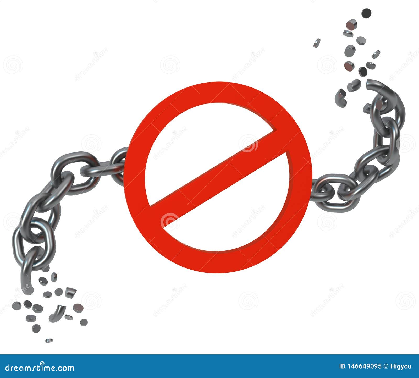 Restriction Symbol Chains Break Stock Illustration - Illustration of ...