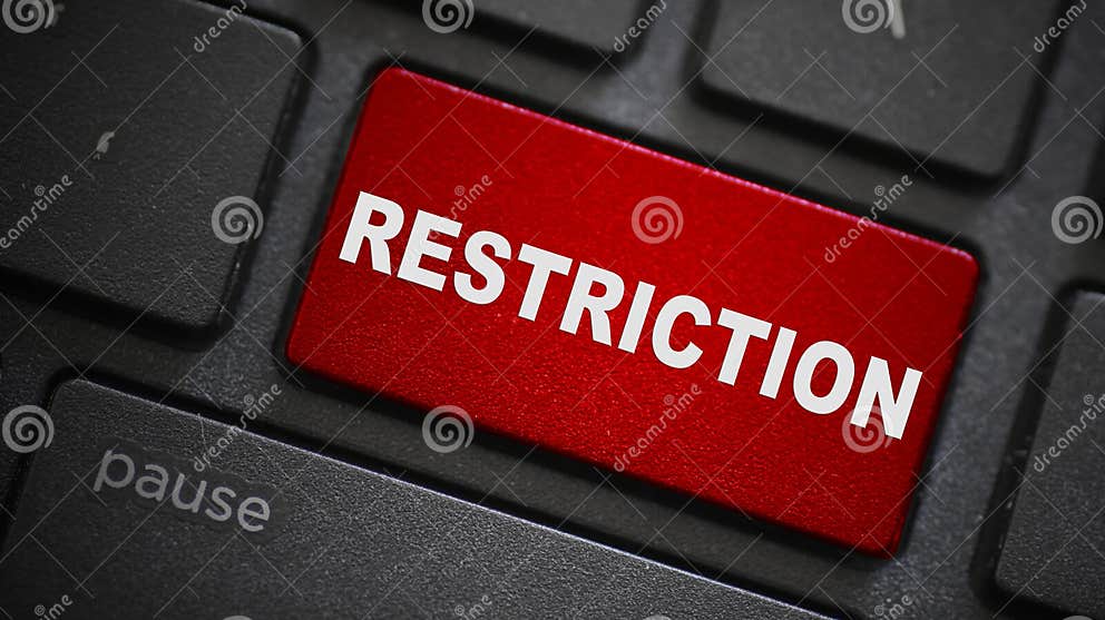 Restriction Text Button on Keyboard Stock Photo - Image of technology ...