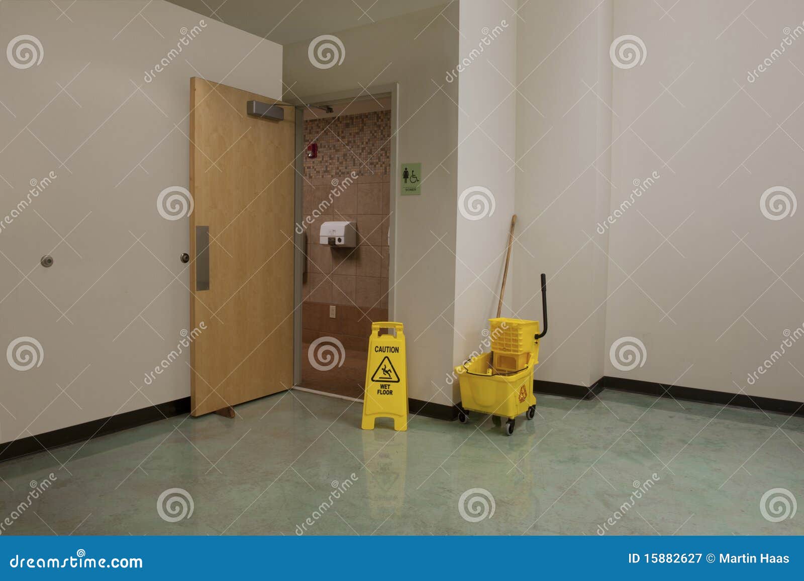 Restroom Cleanliness and Safety Stock Image - Image of dryer ...