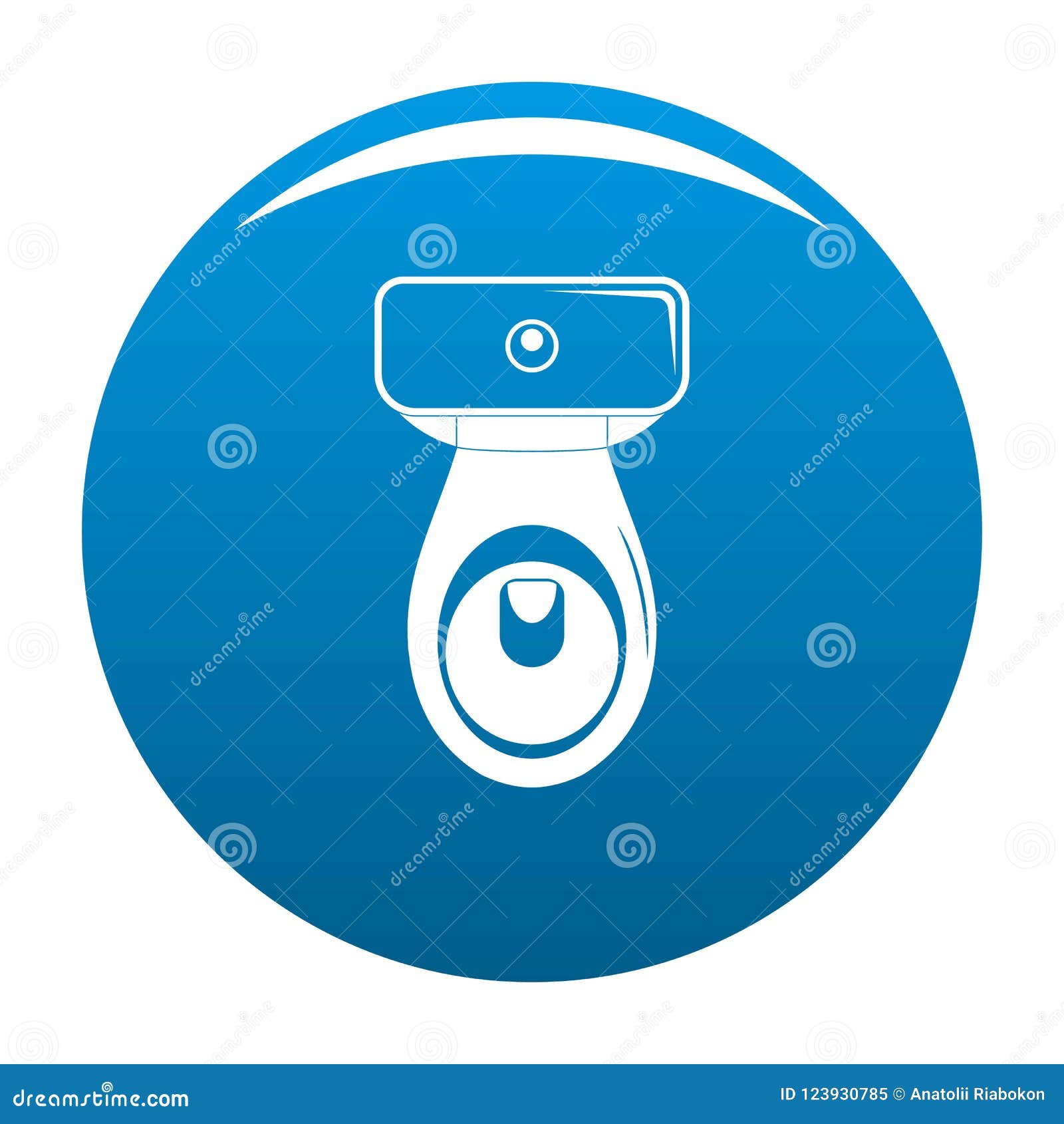 Restroom icon blue stock illustration. Illustration of sign - 123930785