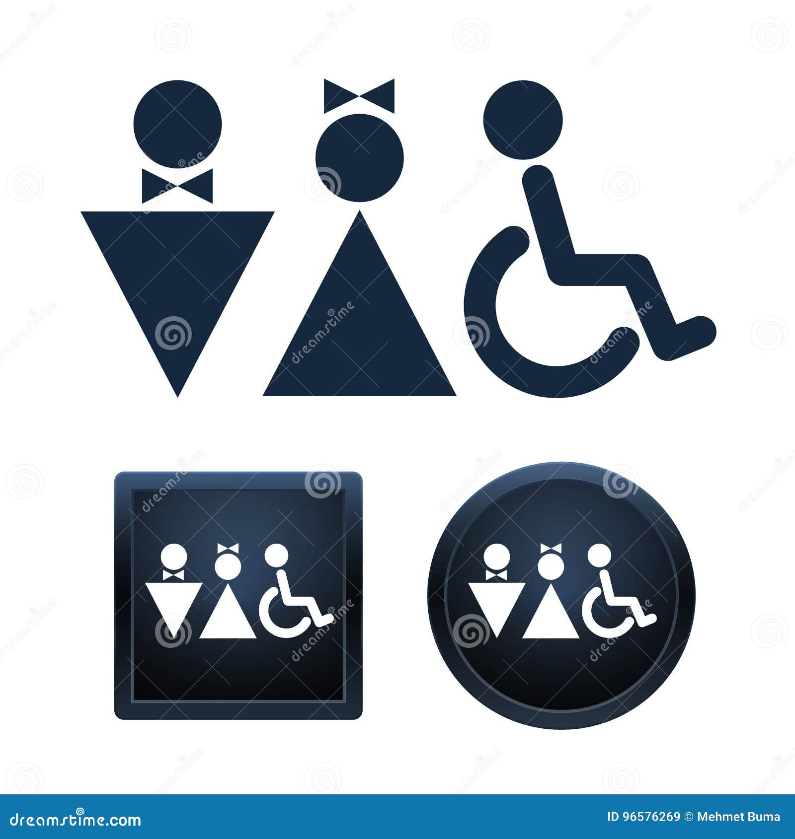 Restroom Icon Set, Isolated Illustrations Stock Vector - Illustration ...