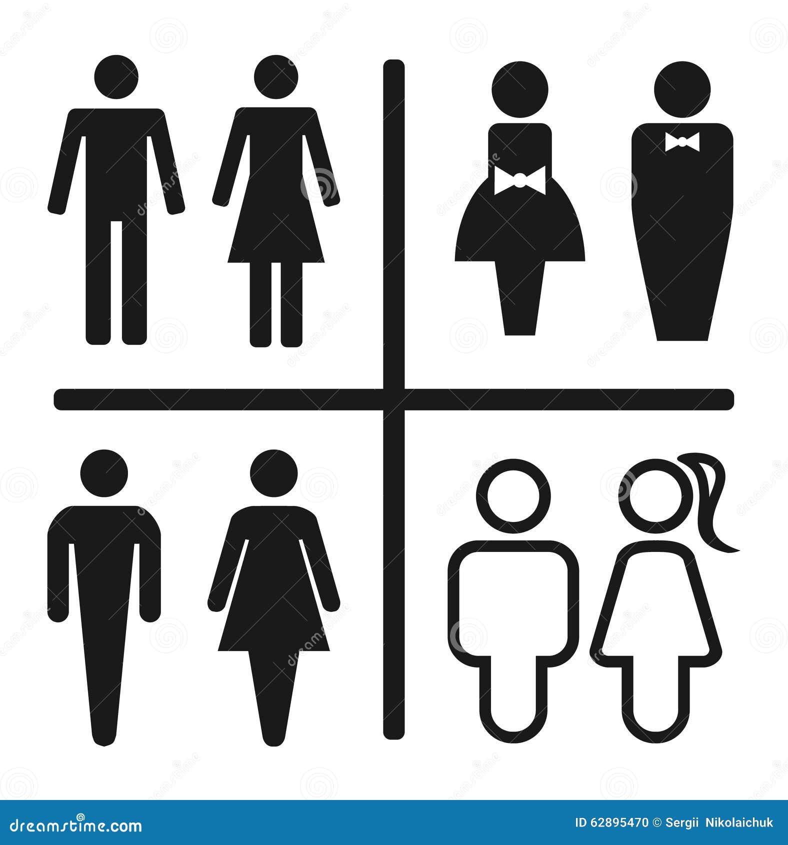 Restroom Icon Set on White. Stock Vector - Illustration of male, design ...