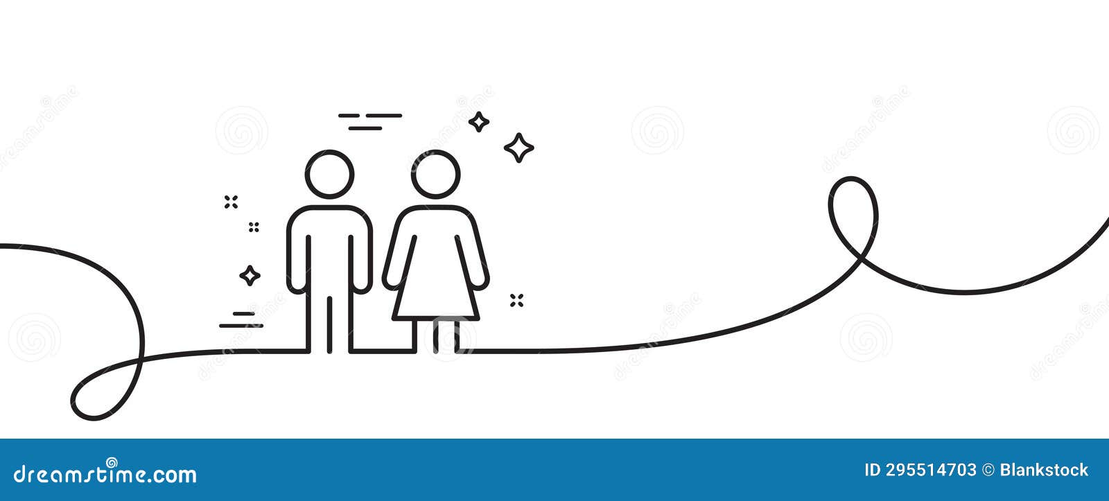 Restroom Line Icon. WC Toilet Sign. Continuous Line with Curl. Vector ...