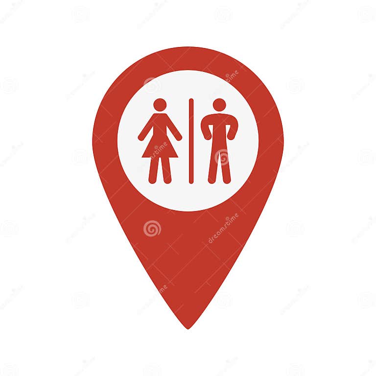 Restroom map pointer icon stock illustration. Illustration of flat ...