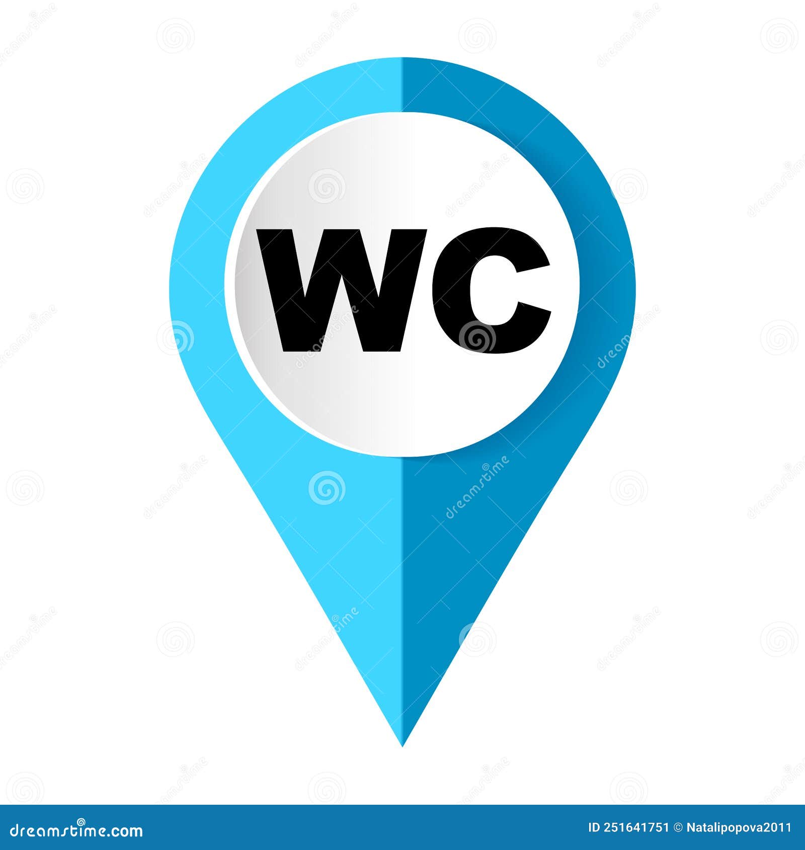 Restroom Map Pointer Icon on White Background Stock Vector ...