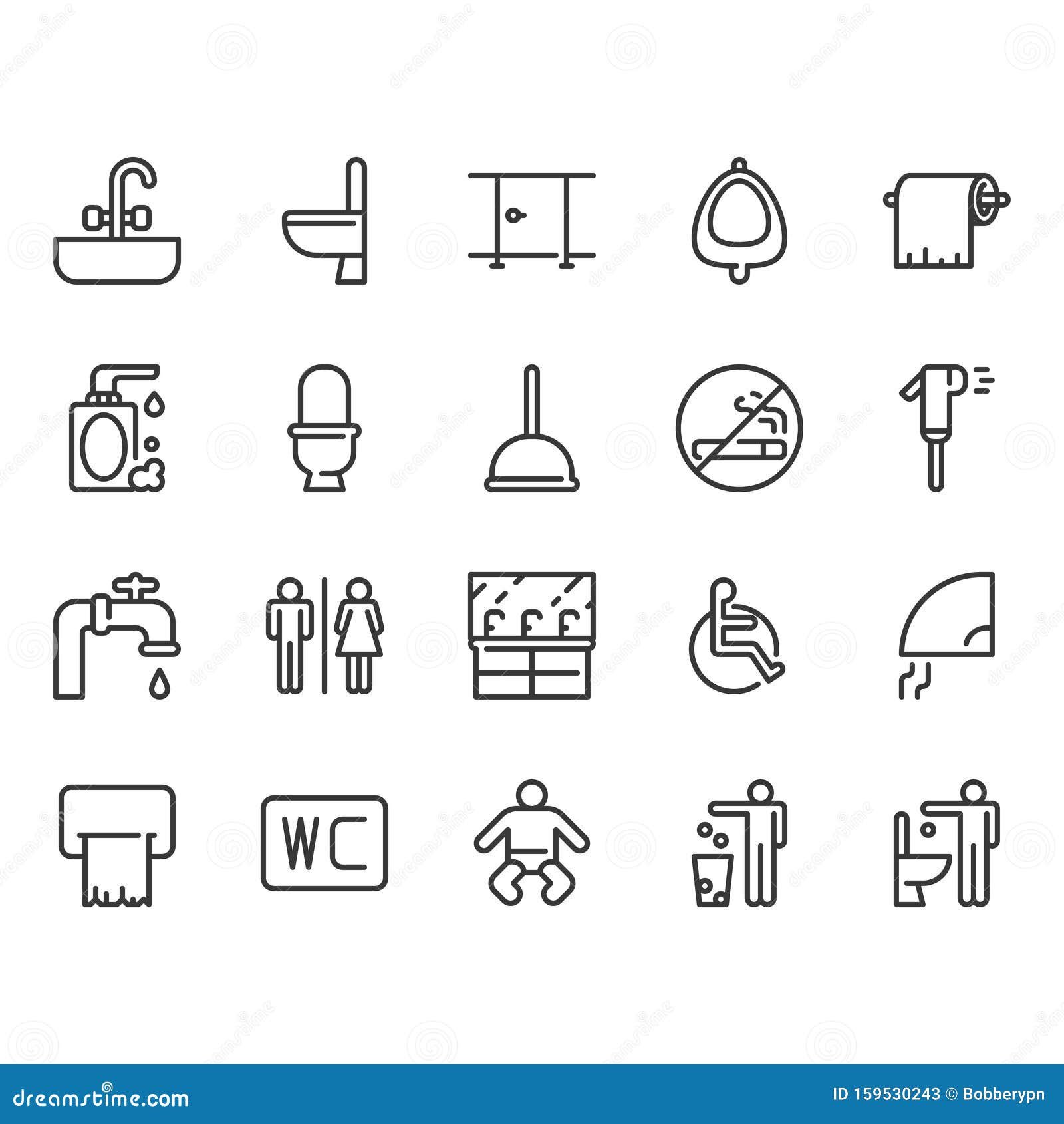 Restroom Icon Set.Vector Illustration Stock Vector - Illustration of ...
