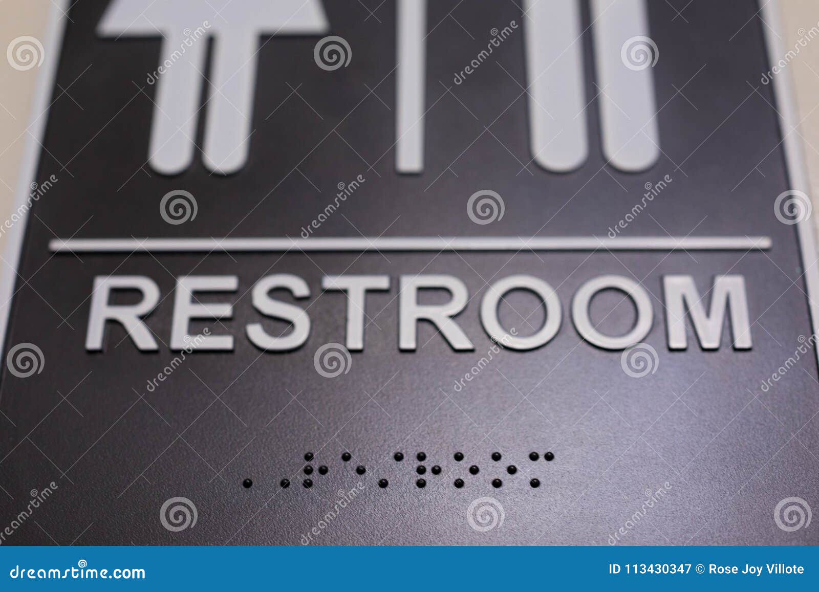 Restroom Sign with Braile Text Stock Illustration - Illustration of ...
