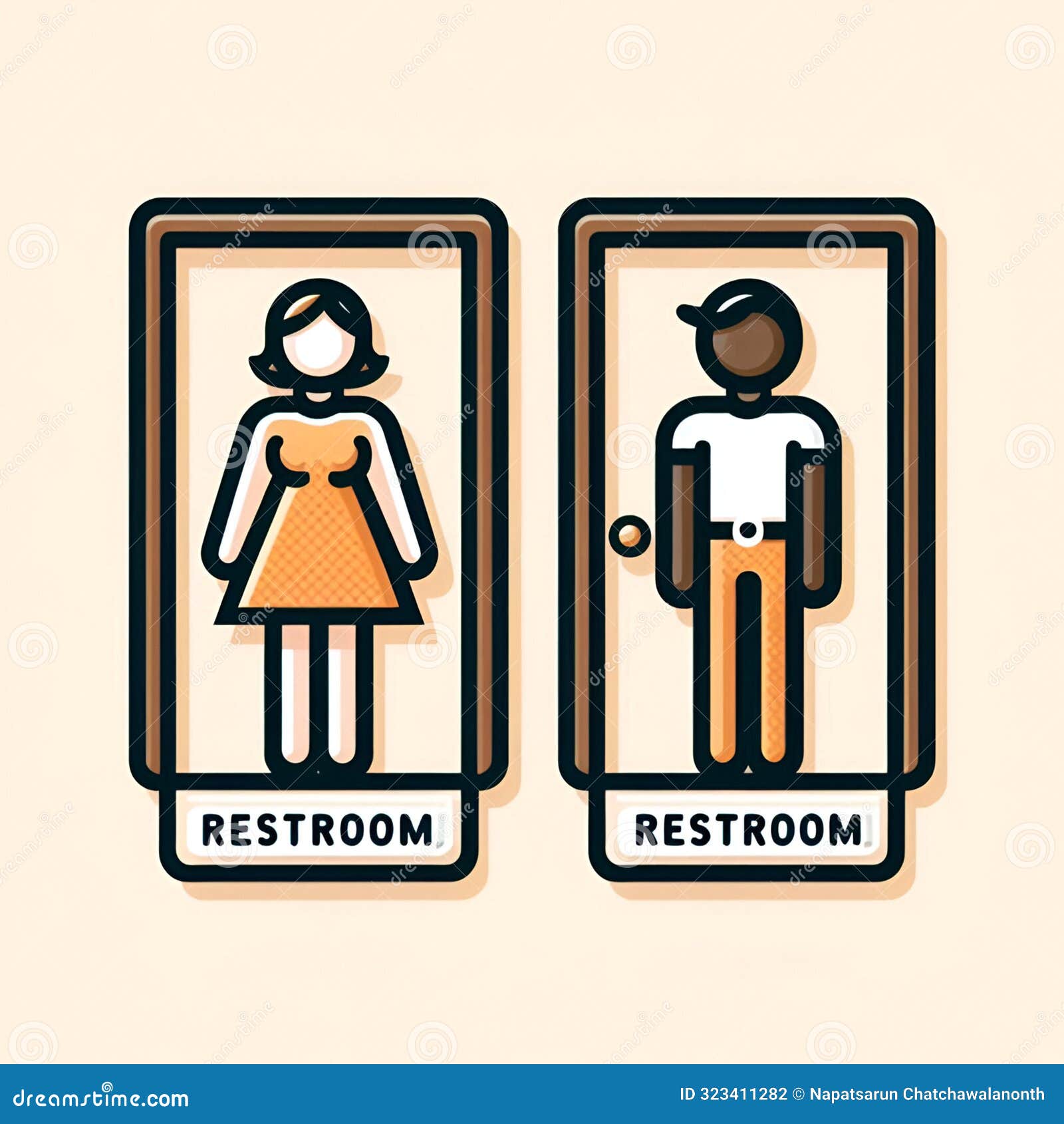 Restroom Signage Gender Neutral Restroom Signs Generative Ai Stock