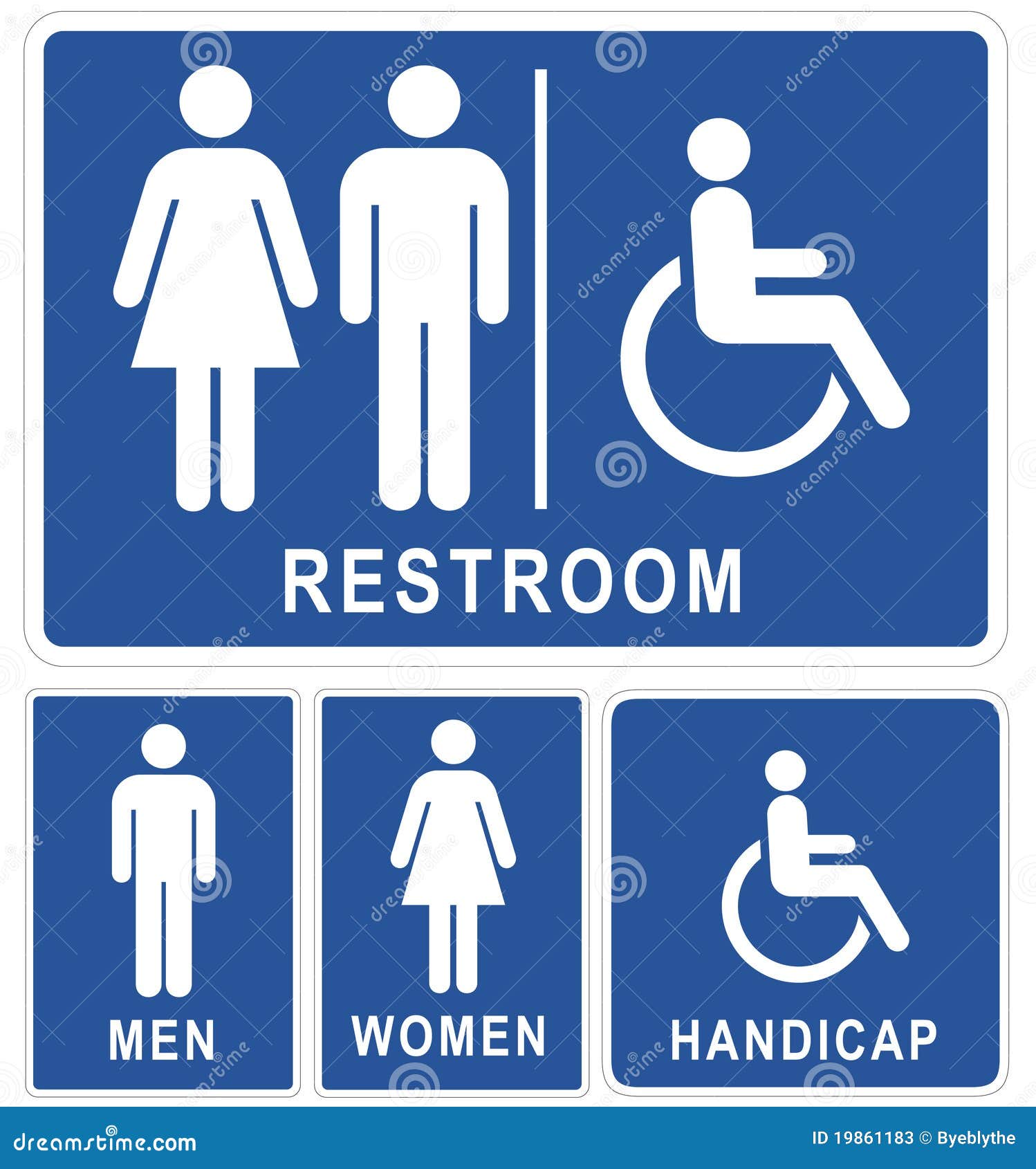 Restroom signs stock vector. Illustration of handicapped - 19861183