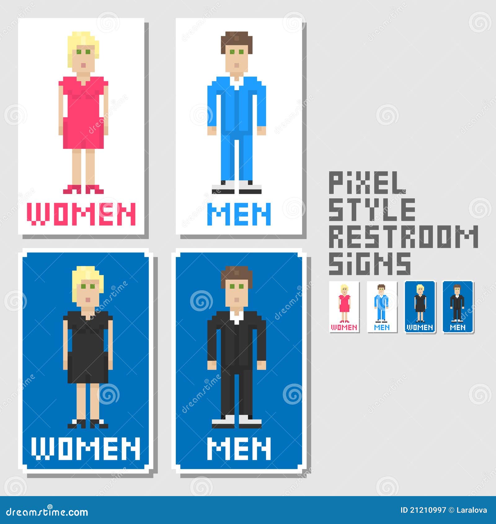 Restroom Signs. Pixel Art Style Stock Vector - Illustration of male ...