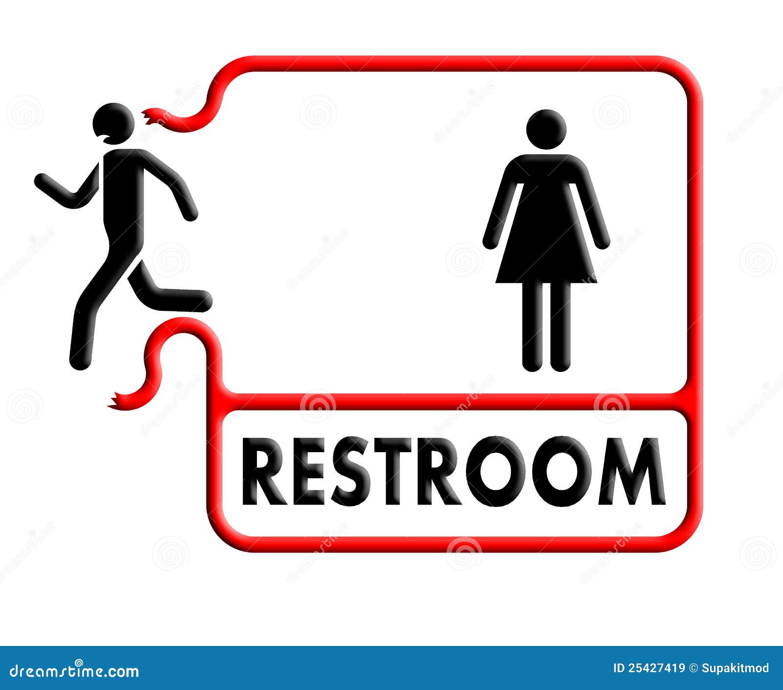 Restroom and Toilet Sign Plate Stock Illustration - Illustration of ...