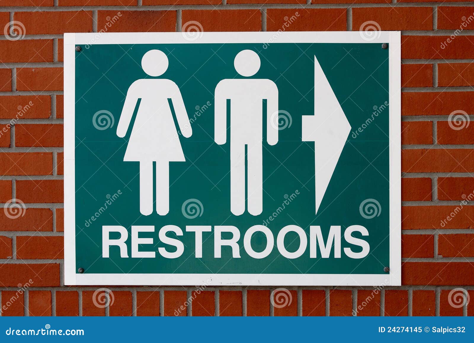 Restrooms sign stock image. Image of pointing, message - 24274145