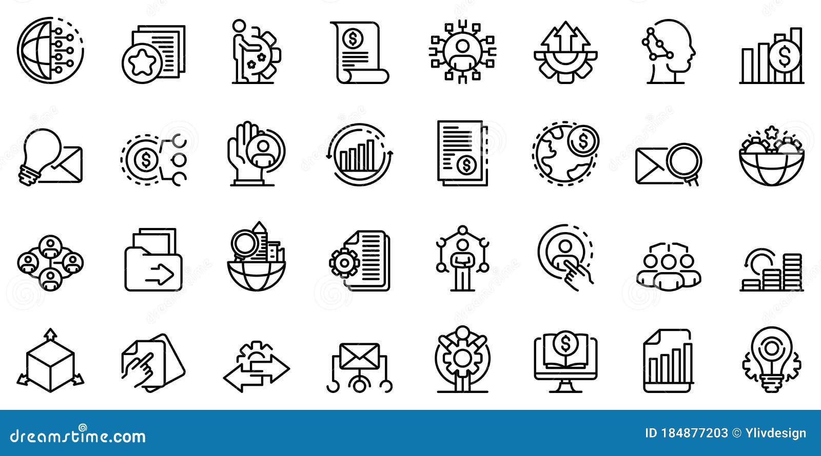 Restructuring Icons Set, Outline Style Stock Vector - Illustration of ...