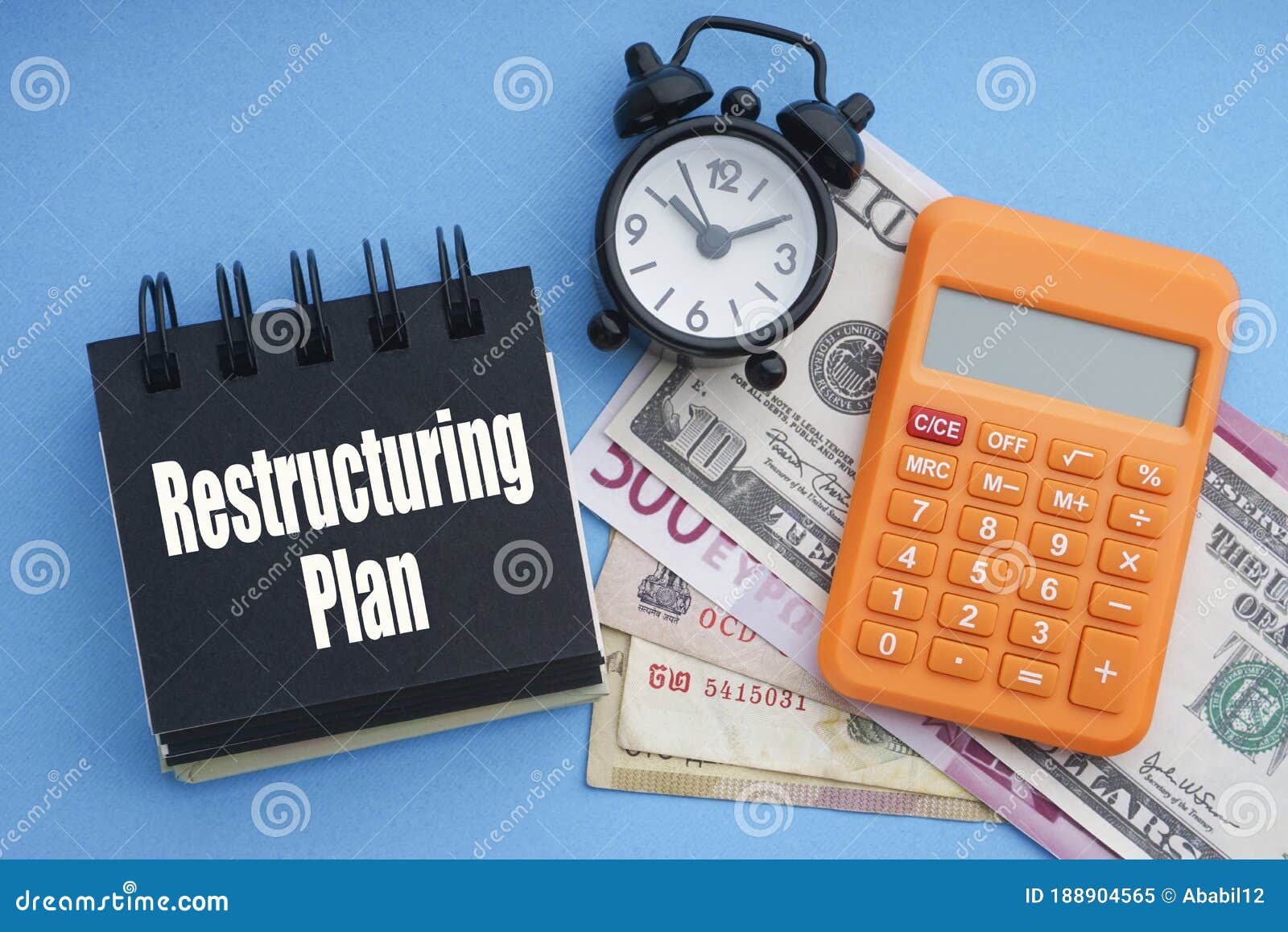 RESTRUCTURING PLAN stock image. Image of graph, clock - 188904565