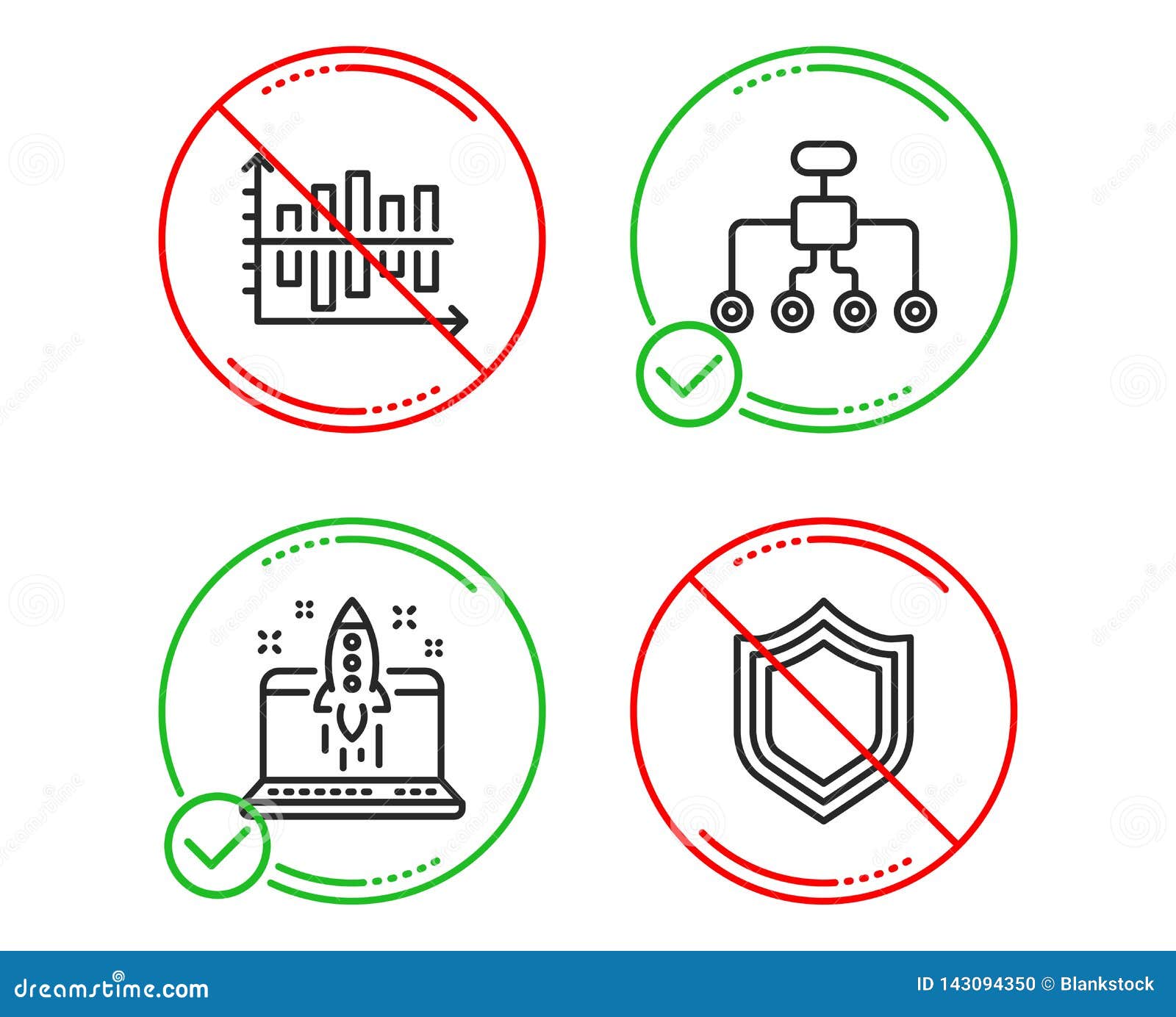 Restructuring, Start Business and Diagram Chart Icons Set. Security ...