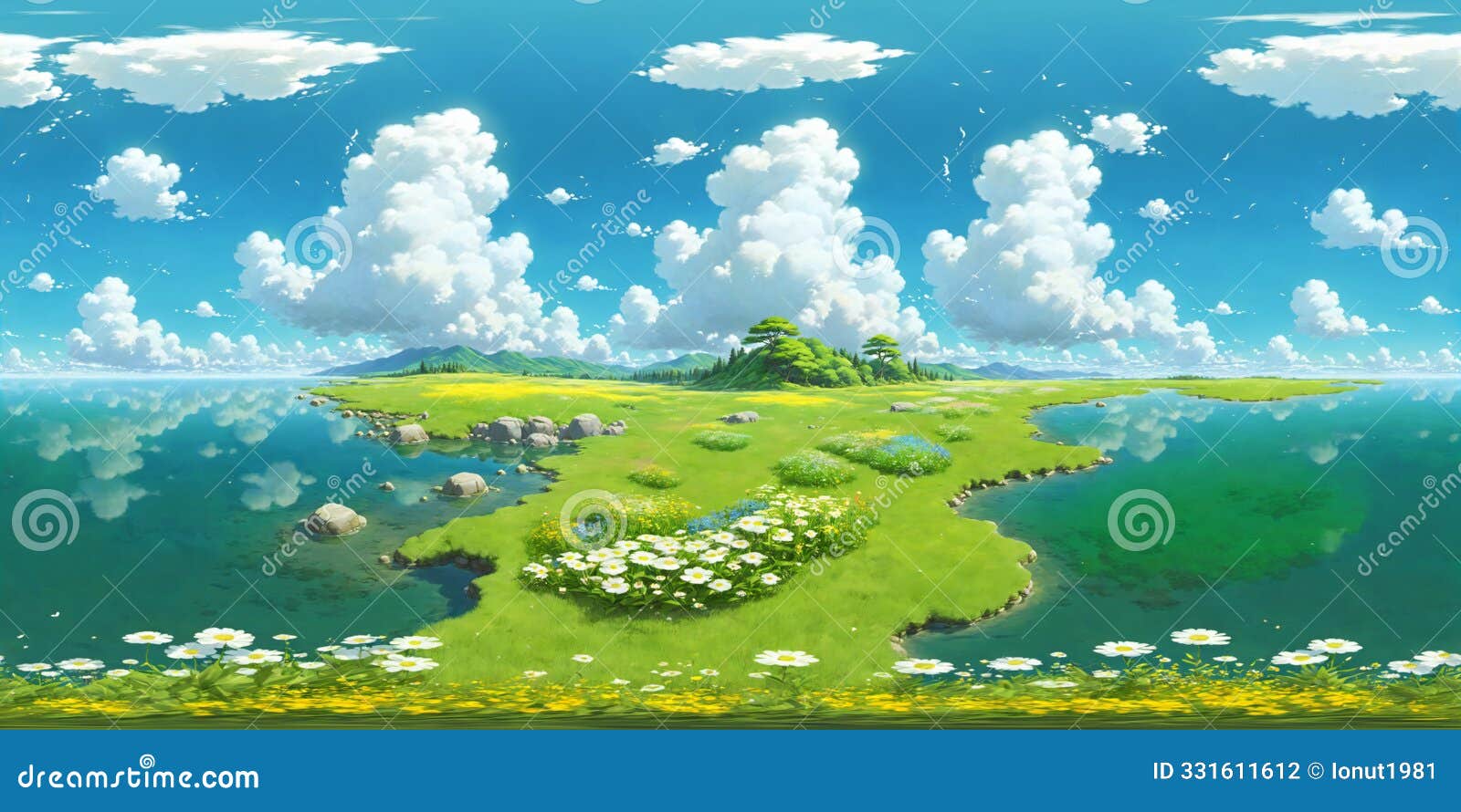 HDRI Stylized Landscape Equirectangular Panorama 9 Royalty-Free Stock ...