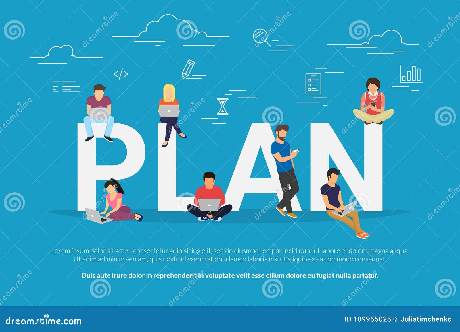 Result Achievement Concept Vector Illustration of Business People Stock ...