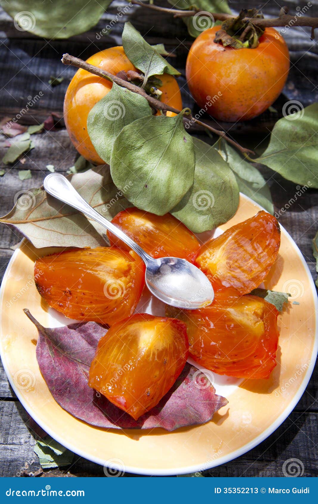 The Result of the Fall Season, Persimmon Stock Image - Image of dessert ...