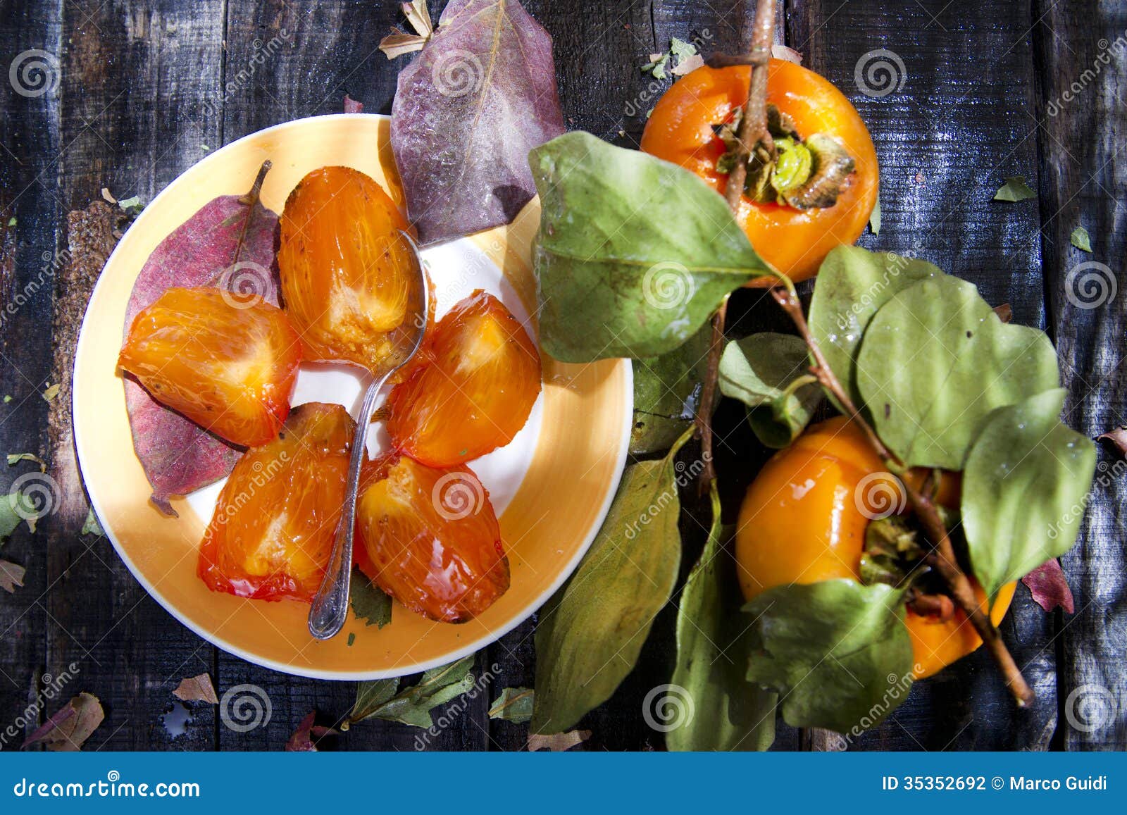 The Result of the Fall Season, Persimmon Stock Photo - Image of fruit ...