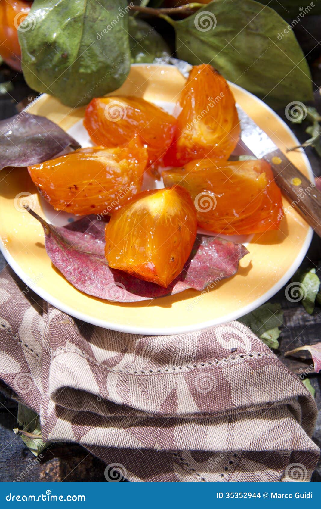 The Result of the Fall Season, Persimmon Stock Photo - Image of ripe ...