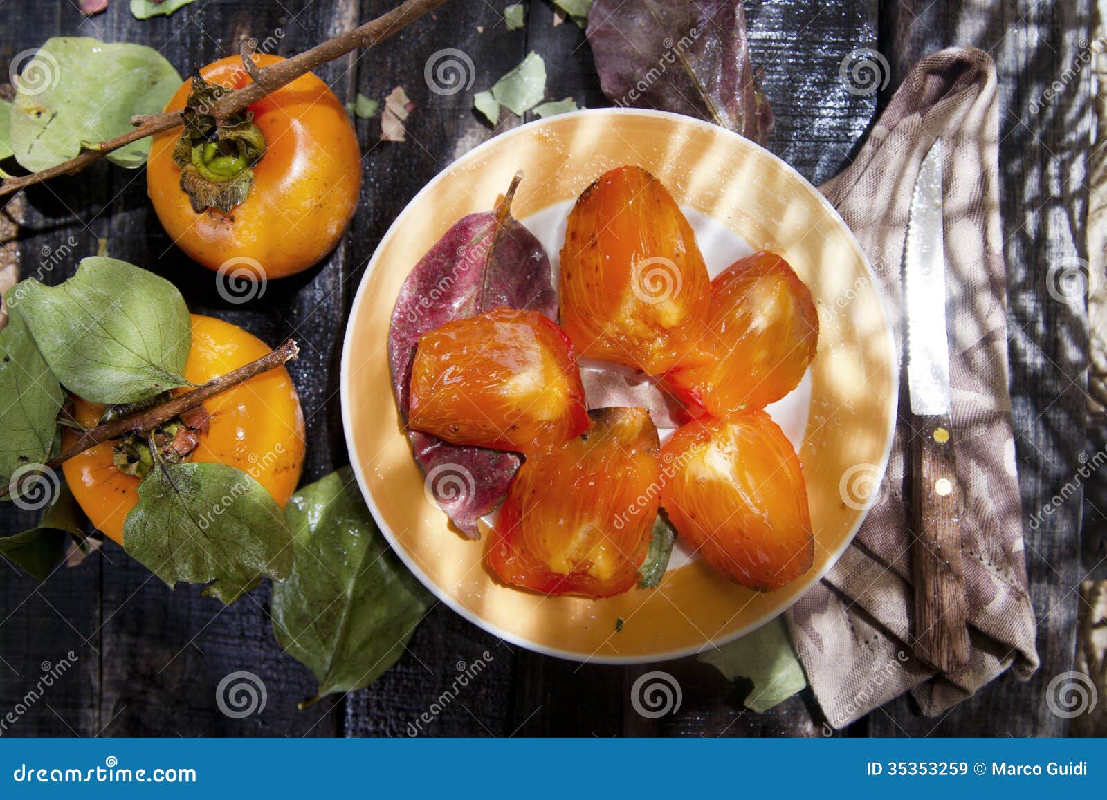 The Result of the Fall Season, Persimmon Stock Image - Image of dessert ...