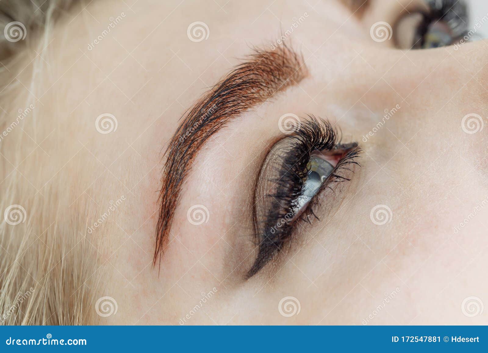 Result of Permanent Makeup, Tattooing of Eyebrows Stock Image - Image ...