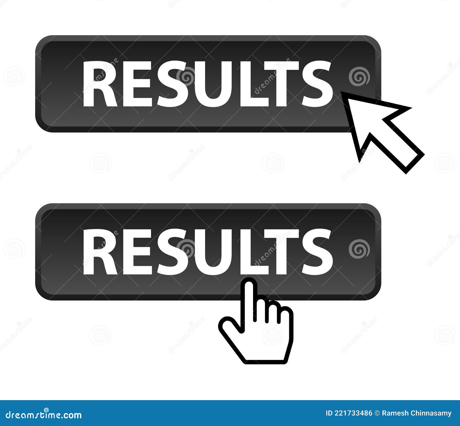Results button stock vector. Illustration of hand, icon - 221733486
