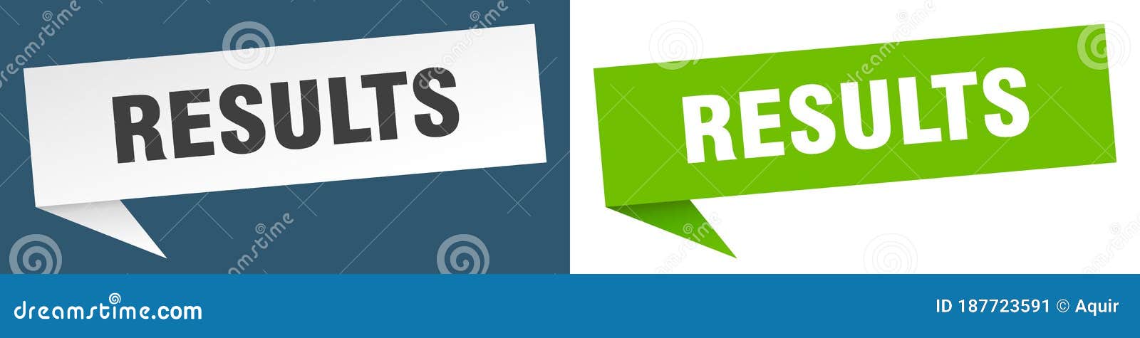 Results Banner. Results Speech Bubble Label Set Stock Vector ...