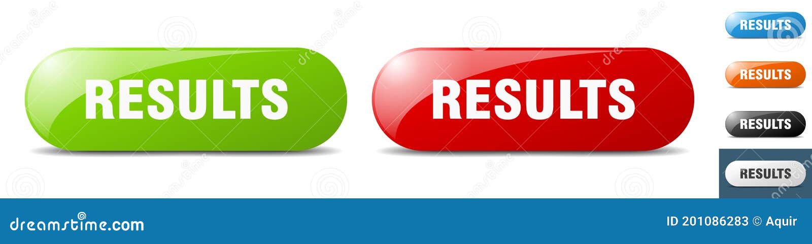 Results Button. Key. Sign. Push Button Set Stock Vector - Illustration ...