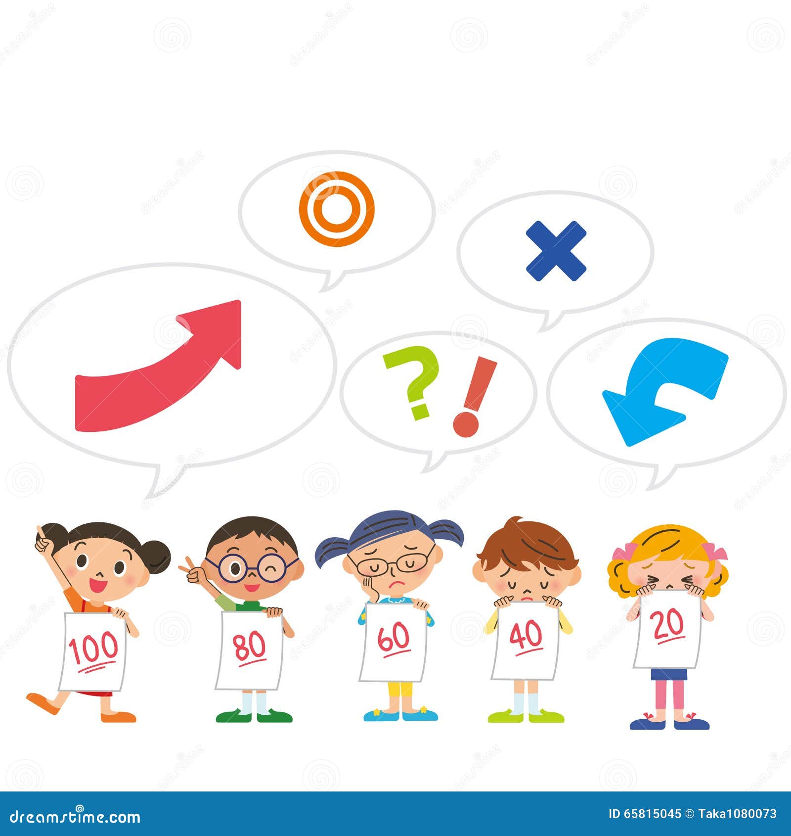 Results of the child stock vector. Illustration of study - 65815045