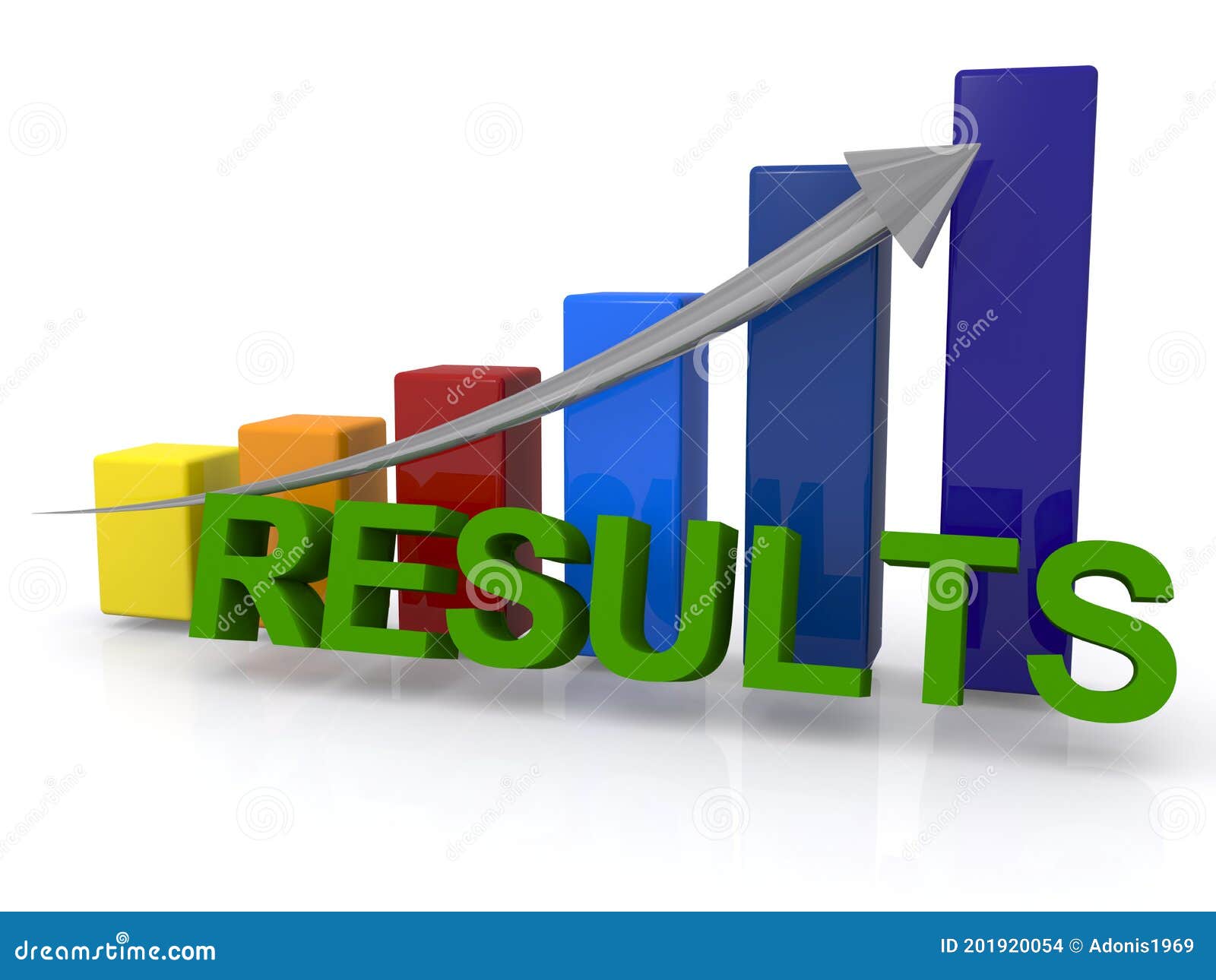 Results and graph on white stock illustration. Illustration of business ...