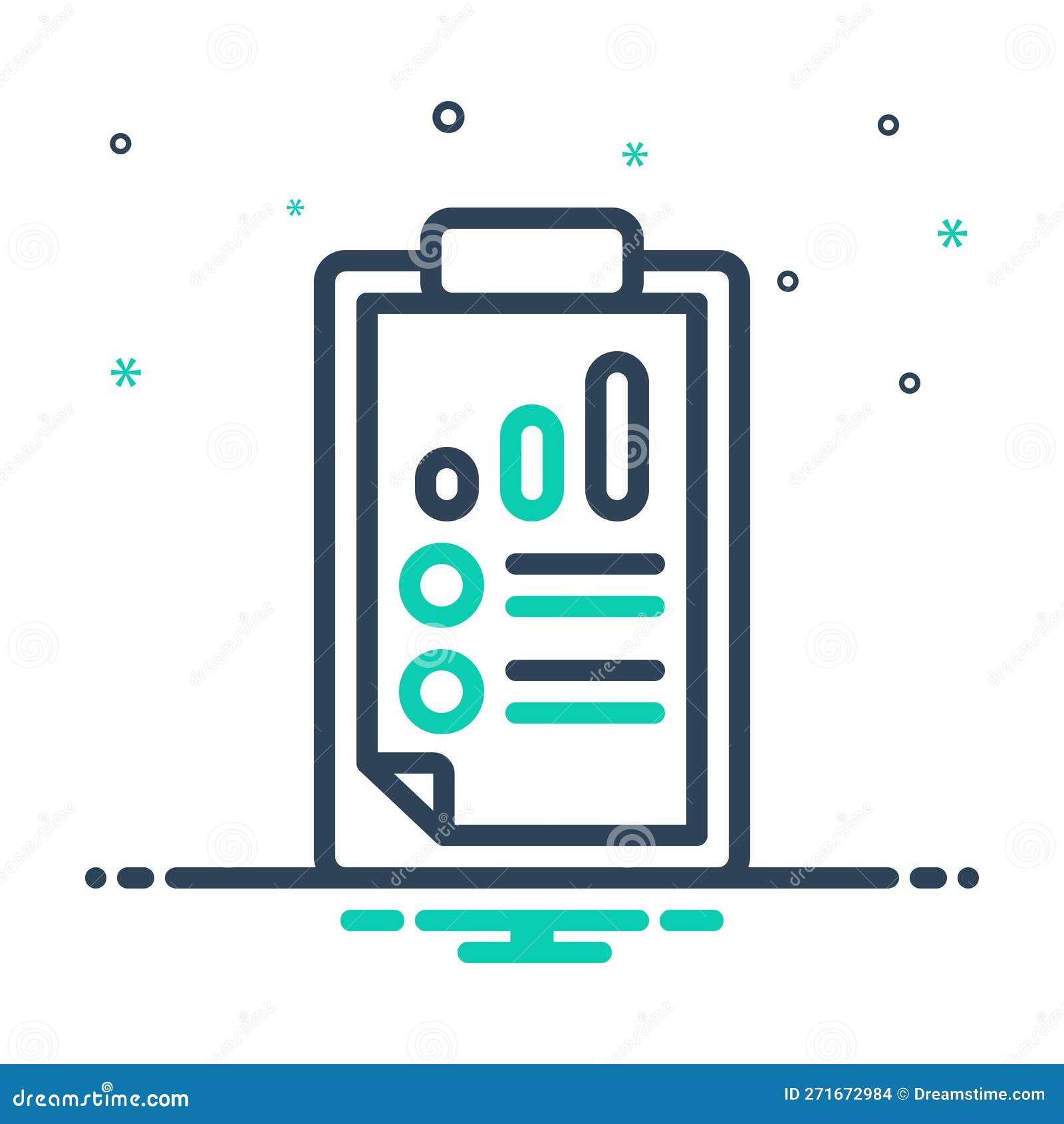 Mix Icon for Results, Outcome and Document Stock Illustration ...