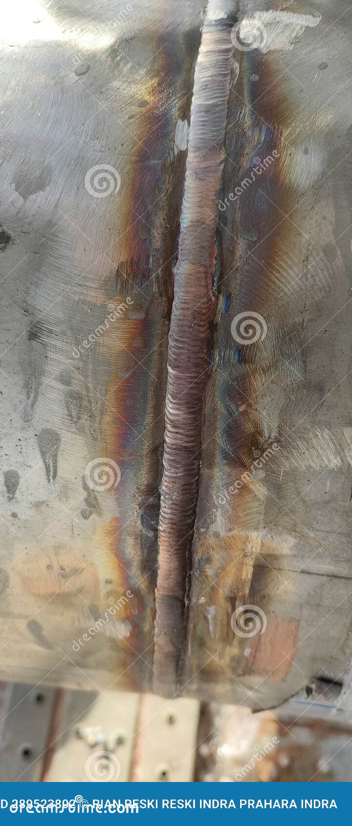 The Results of Pipe Welding Using Argon Welding Can Be Seen Stock Photo ...