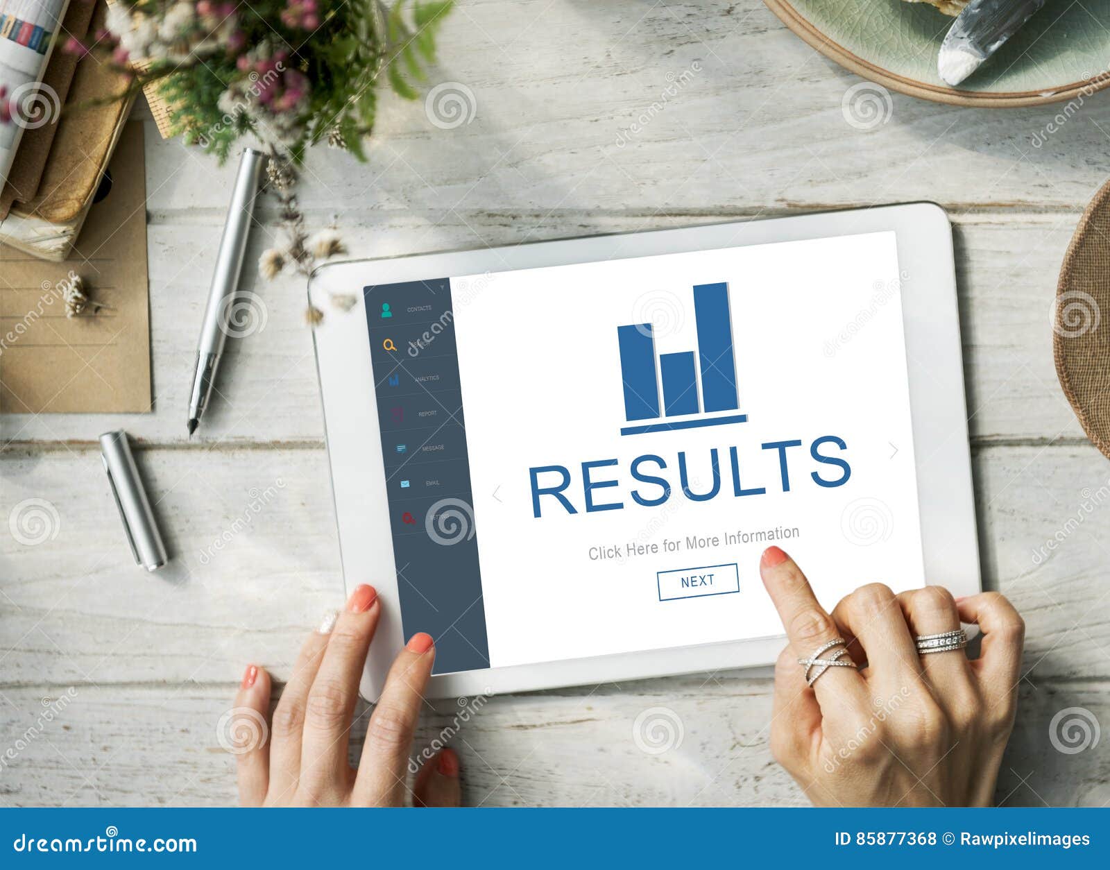 Results Summary Progress Chart Concept Stock Photo - Image of screen ...