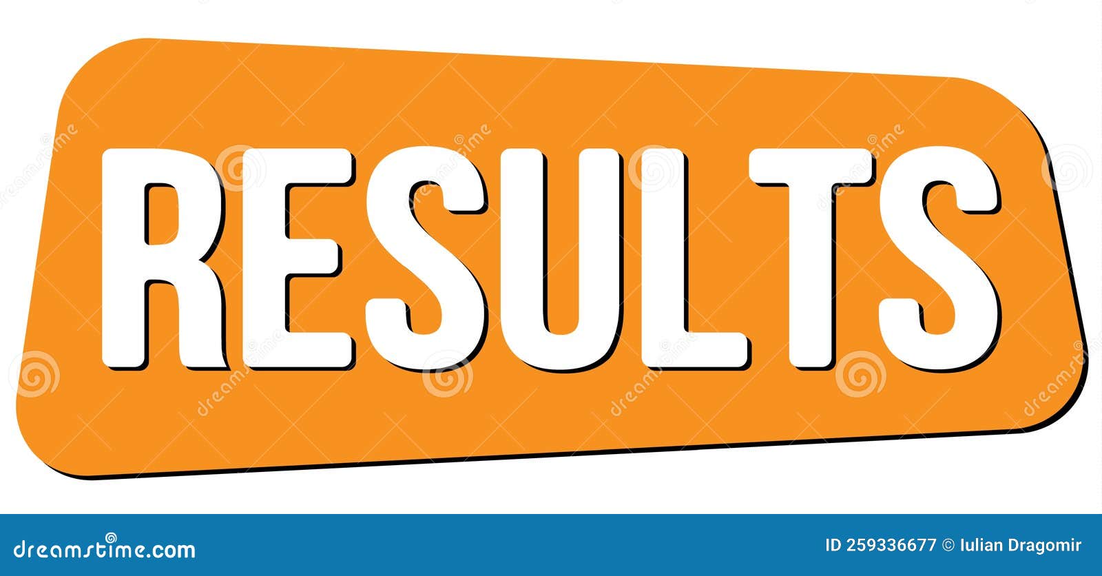 RESULTS Text on Orange Trapeze Stamp Sign Stock Illustration ...