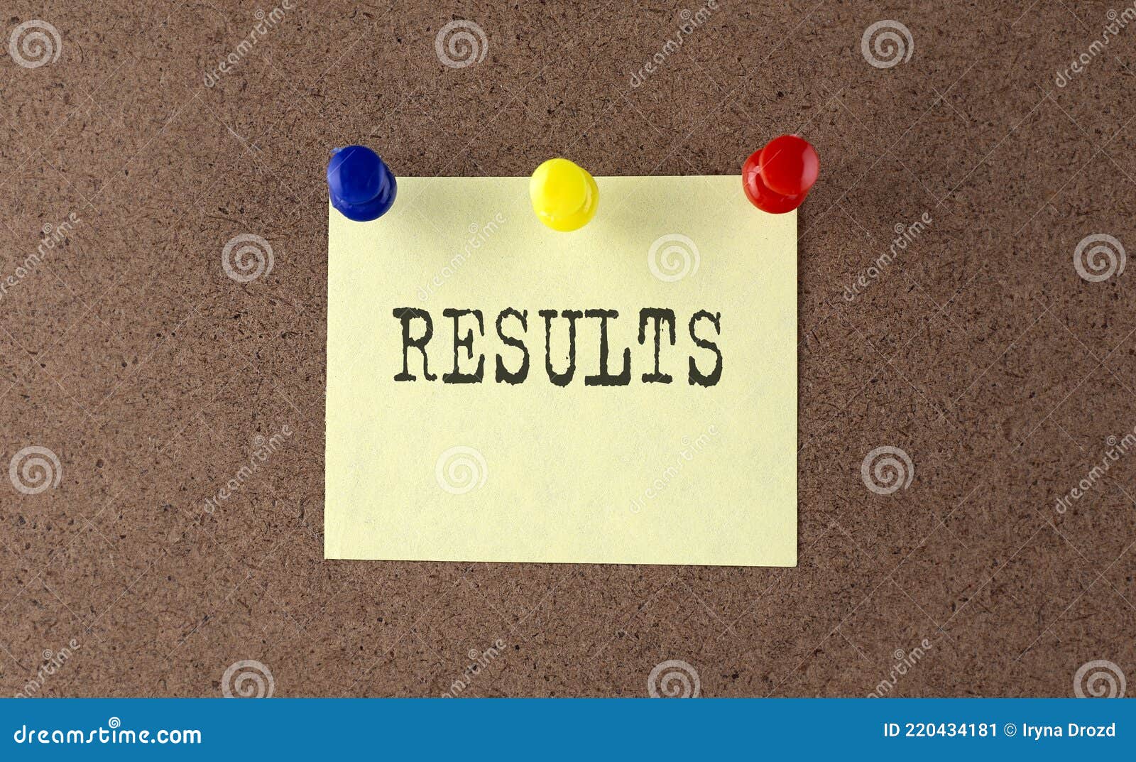 RESULTS Text Written on Message Board. Memo Stock Image - Image of ...