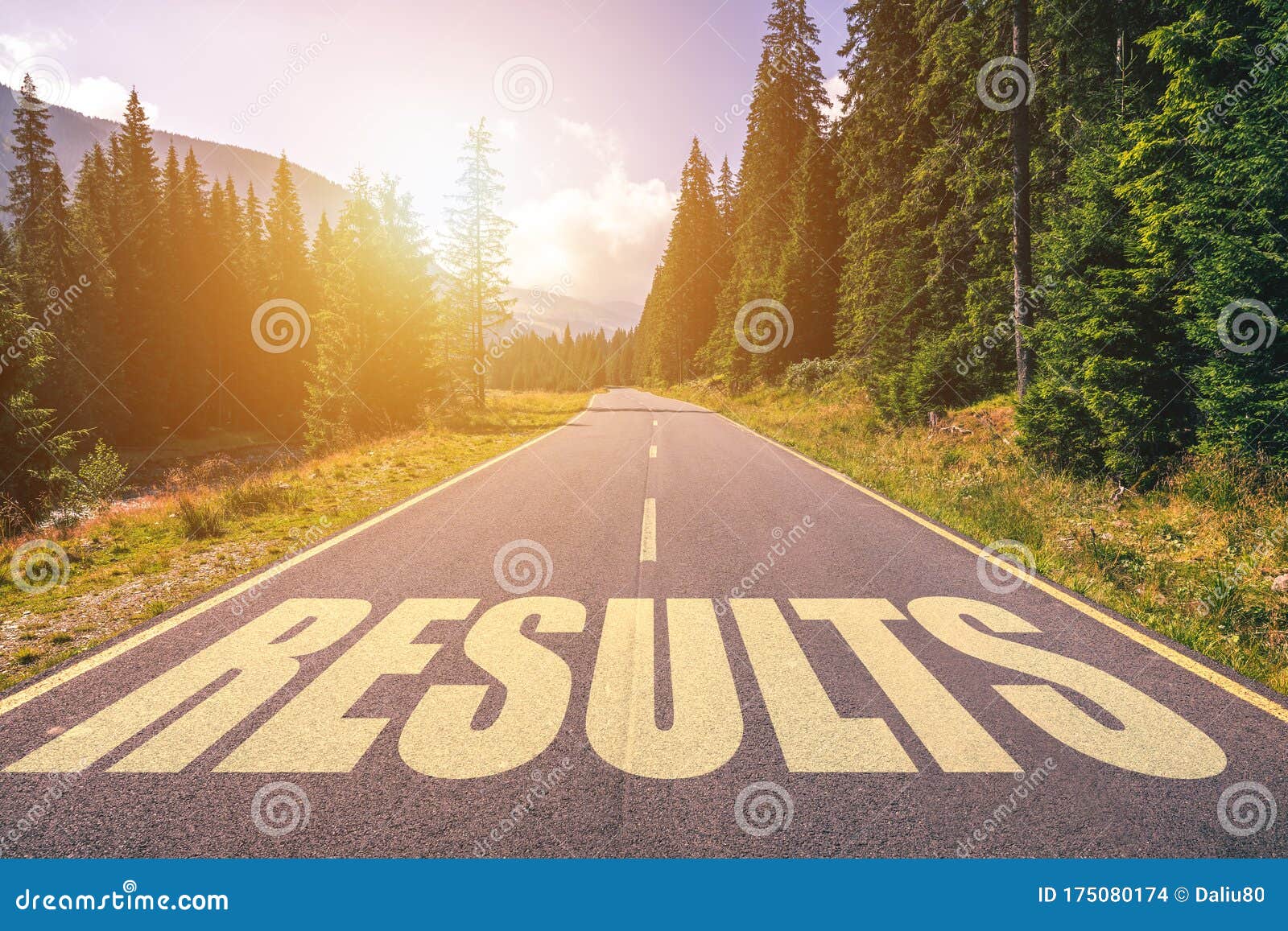 Results Word Written on Road in the Mountains Stock Photo - Image of ...