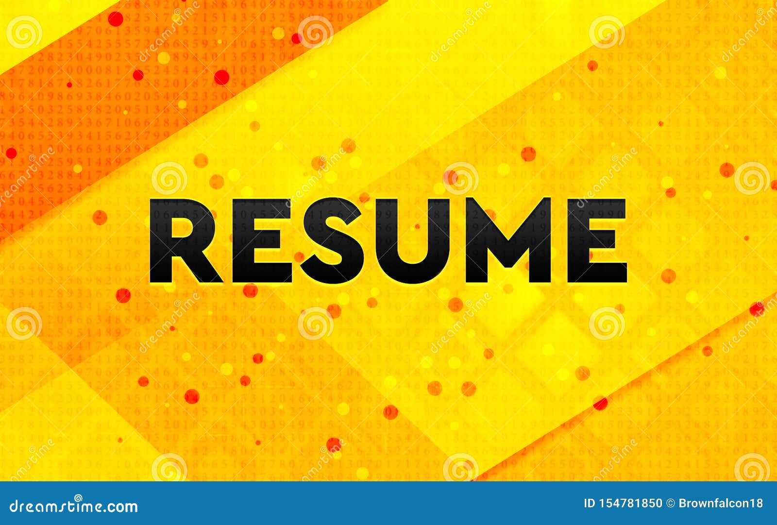 Resume Abstract Digital Banner Yellow Background Stock Illustration ...